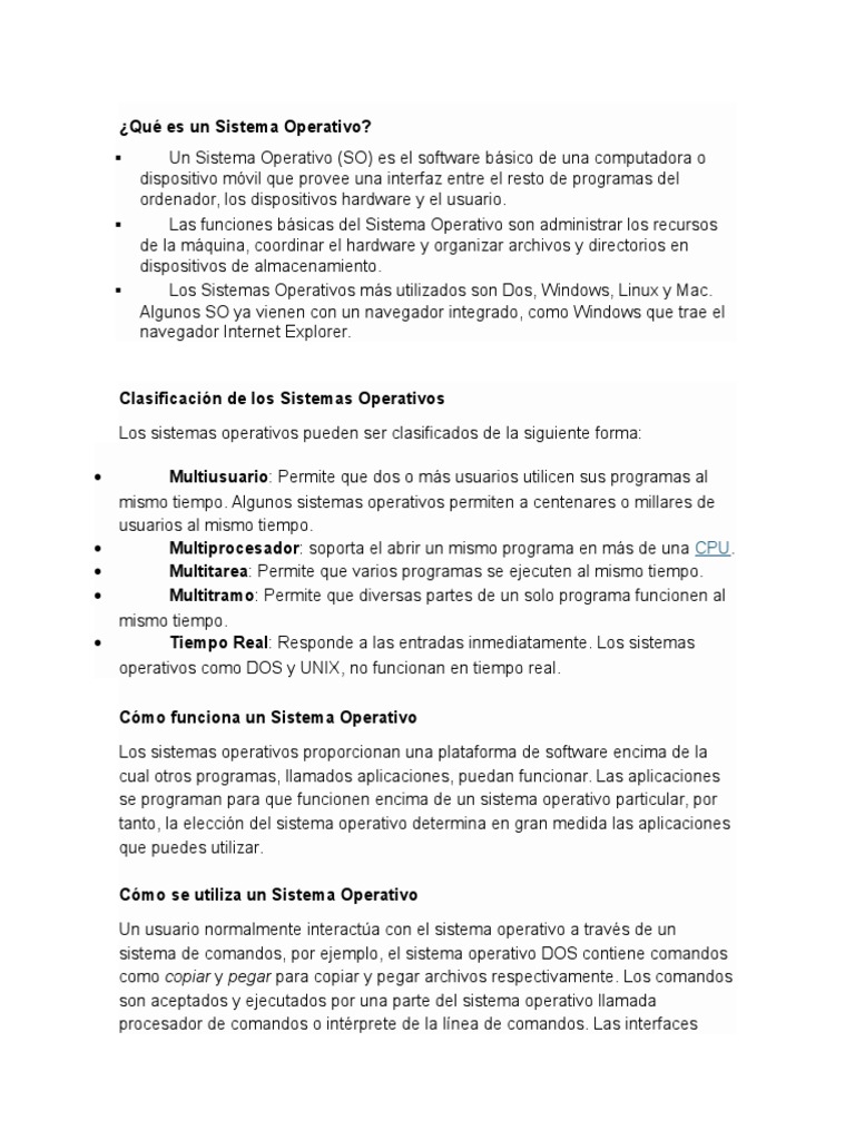 Sistemas Operativos y Modelo DICS | PDF | Sistema operativo | Microsoft ...
