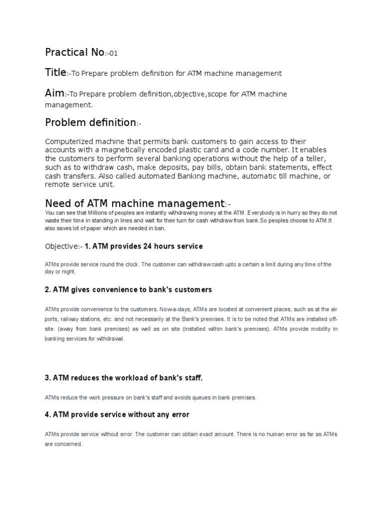 ATM Machine Management | PDF | Automated Teller Machine | Banks