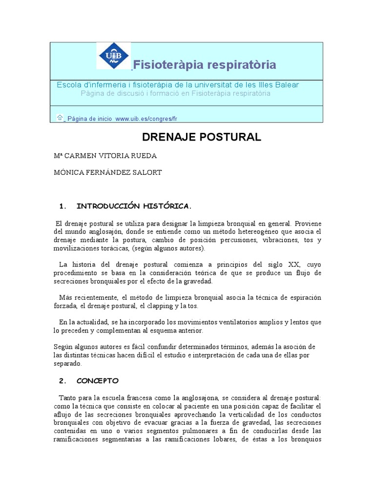 Drenaje Postural | PDF