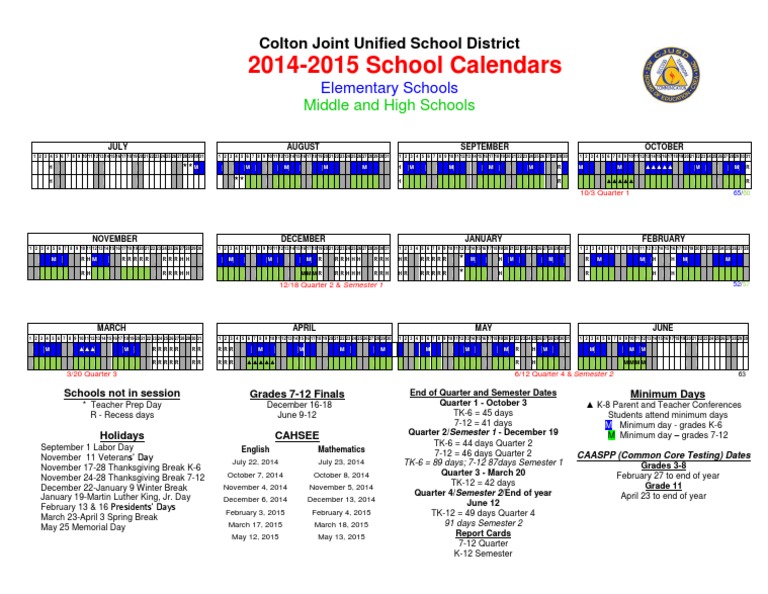 2014-2015 School Calendar Final | PDF | Teaching Methods & Materials