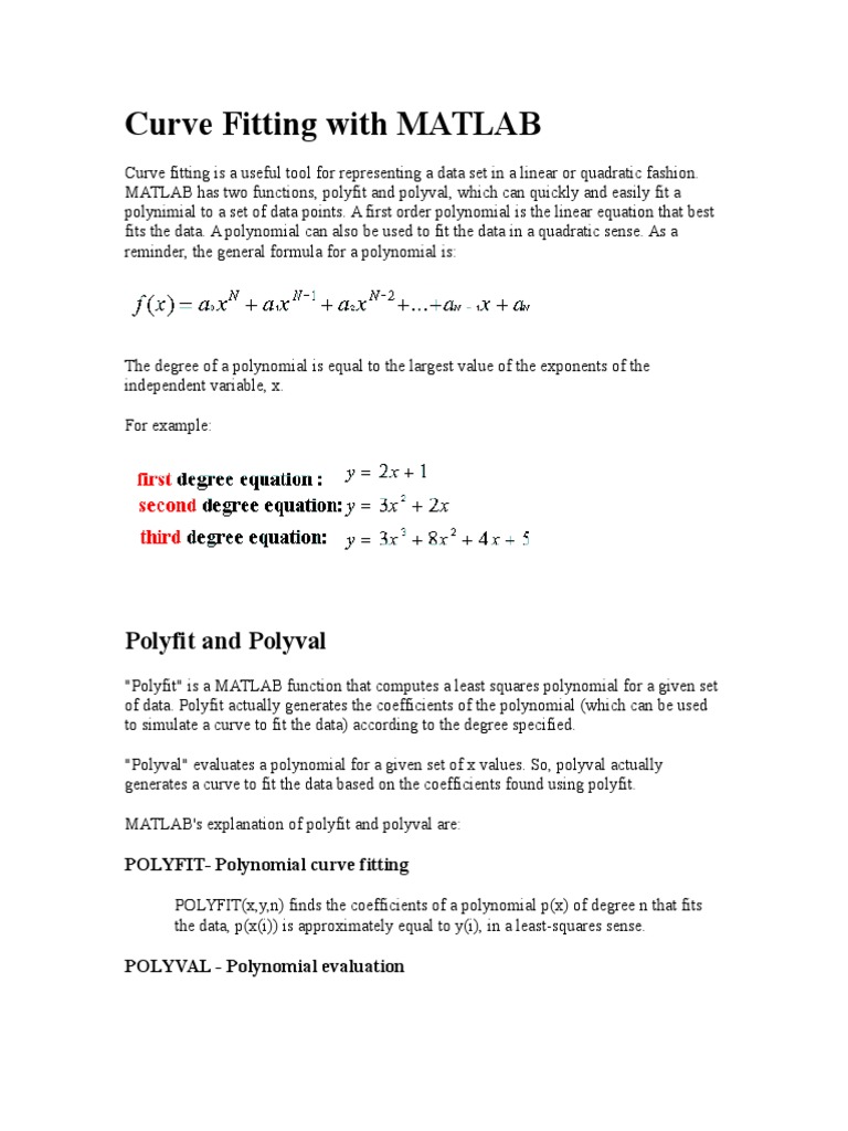 Matlab Program Using Polynomial Regression | PDF