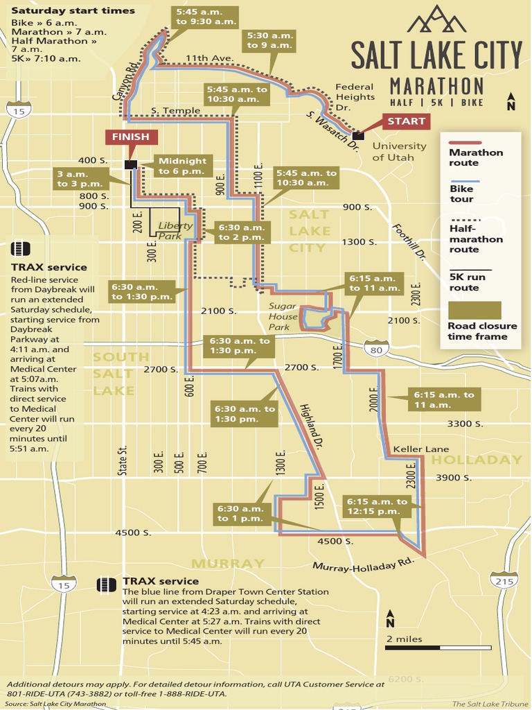 Salt Lake City Marathon Route | PDF