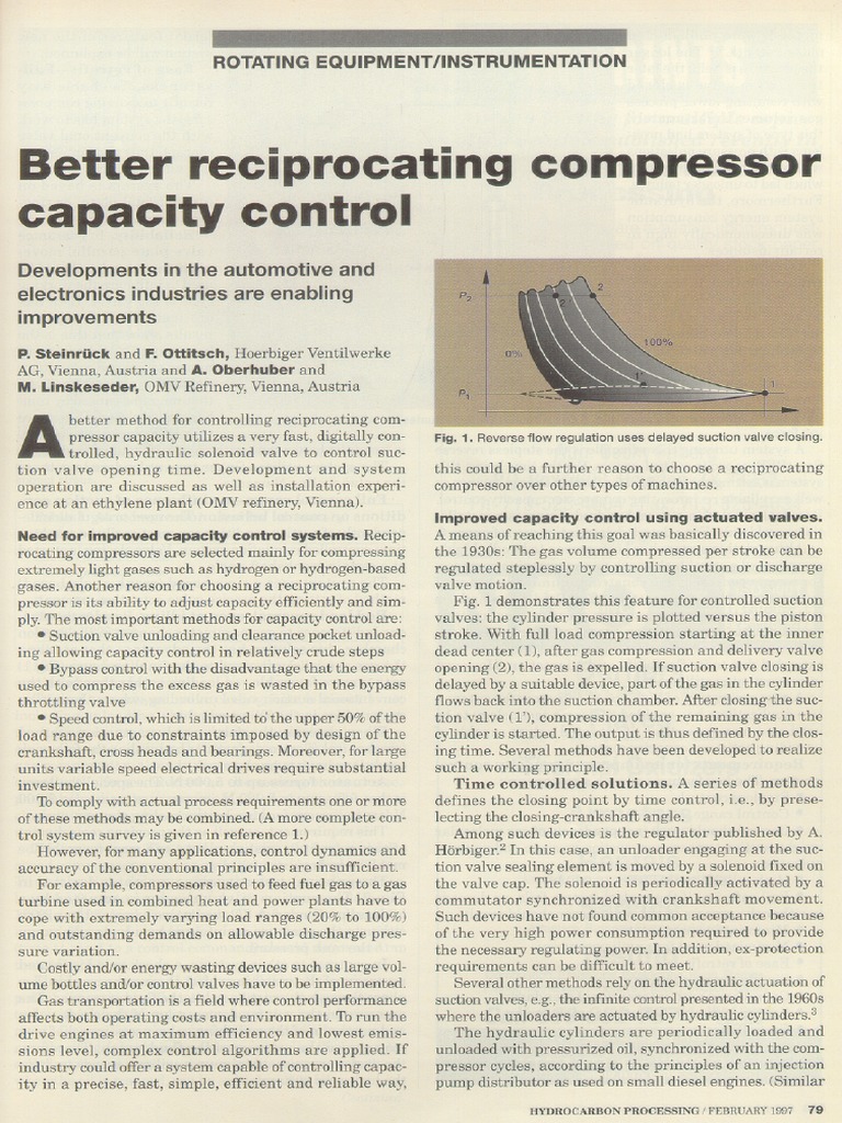 Better Reciprocating Compressor Capacity Control | PDF | Gas ...