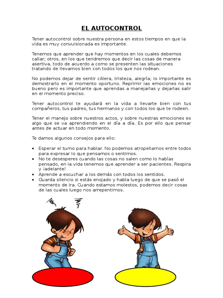El Autocontrol | PDF | Ira | Aprendizaje