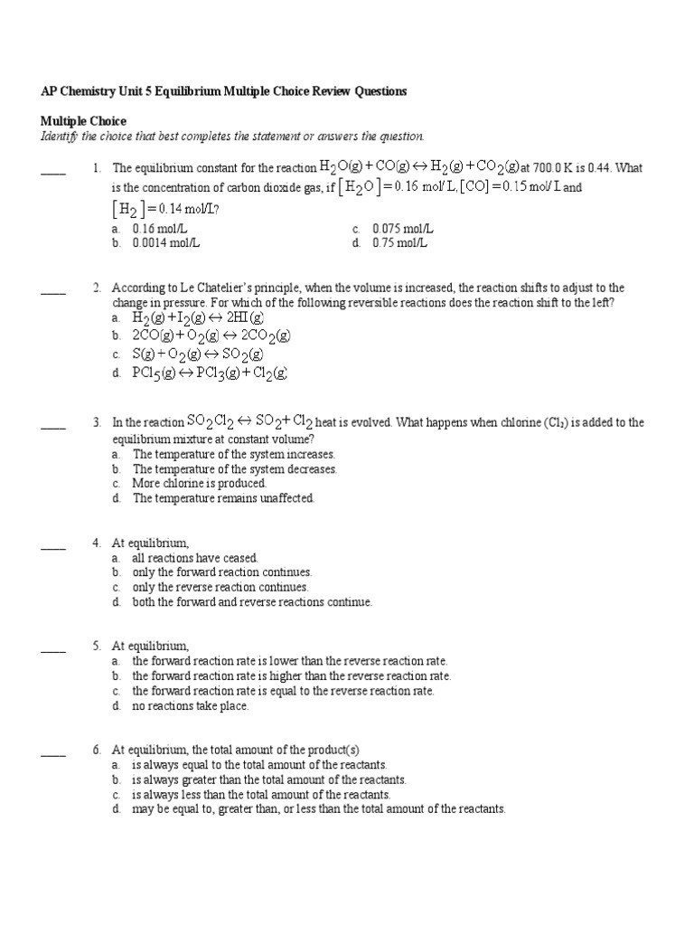 Chemical Equilibrium Worksheet 18 1 PDF) Adsorption Of Acid Red 18