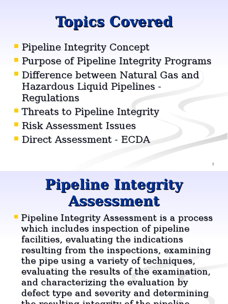 Pipeline Integrity | Pipeline Transport | Educational Assessment