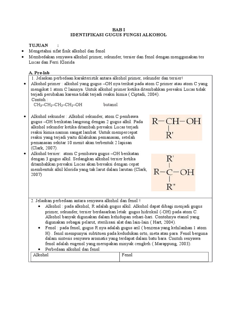 Identifikasi Gugus Fungsi Alkohol | PDF