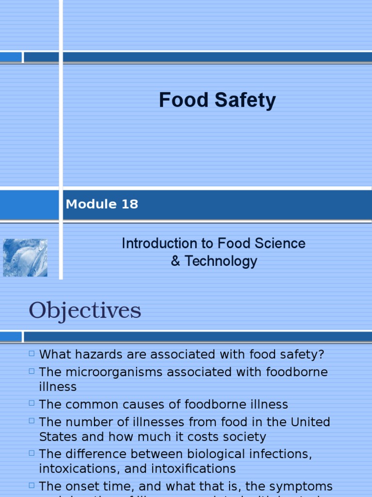 Food Safety: Introduction To Food Science & Technology | PDF ...