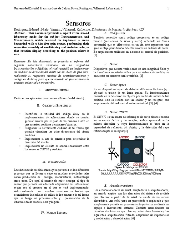Laboratorio 2 Instrumentacion | PDF | Sensor | Arduino