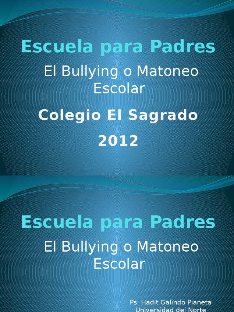 Escuela para Padres - Bullying o Matoneo Escolar | PDF | Psicología ...