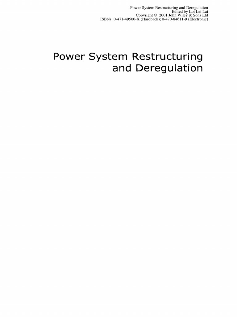 Operation of Restructured Power Systems | PDF | Photovoltaics | Nature