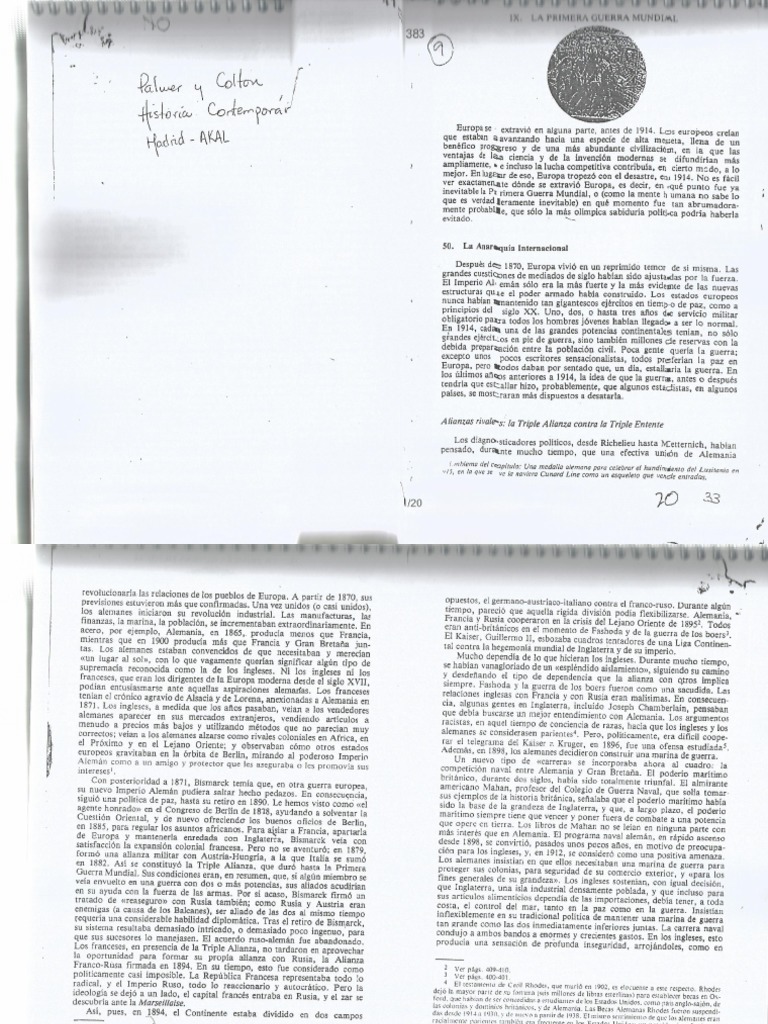 Palmer y Colton - Primera Guerra Mundial | PDF