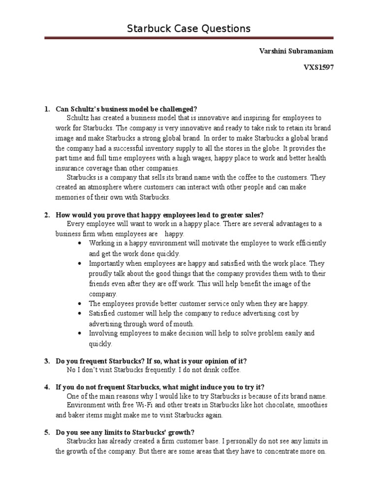 Starbucks Answer | PDF