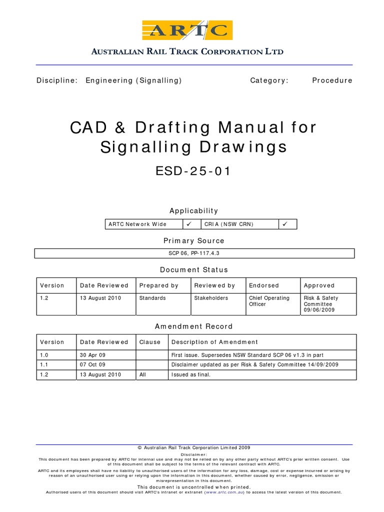 Signaling Drawing Manual | PDF | Technical Drawing | Auto Cad