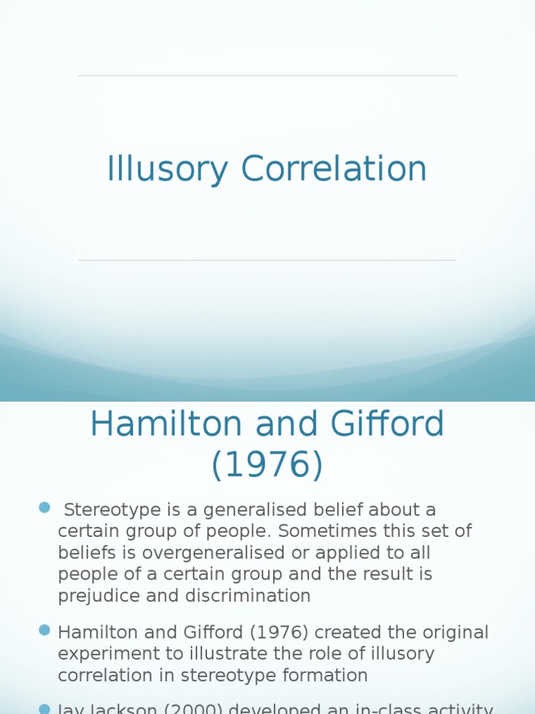 Illusory Correlation | Download Free PDF | Stereotypes | Psychological ...