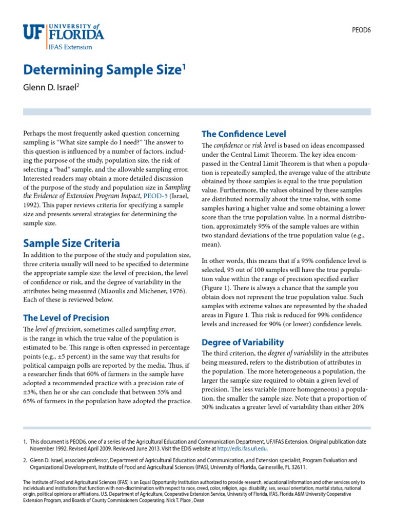 Sample Size Determination Guide | PDF | Sample Size Determination ...