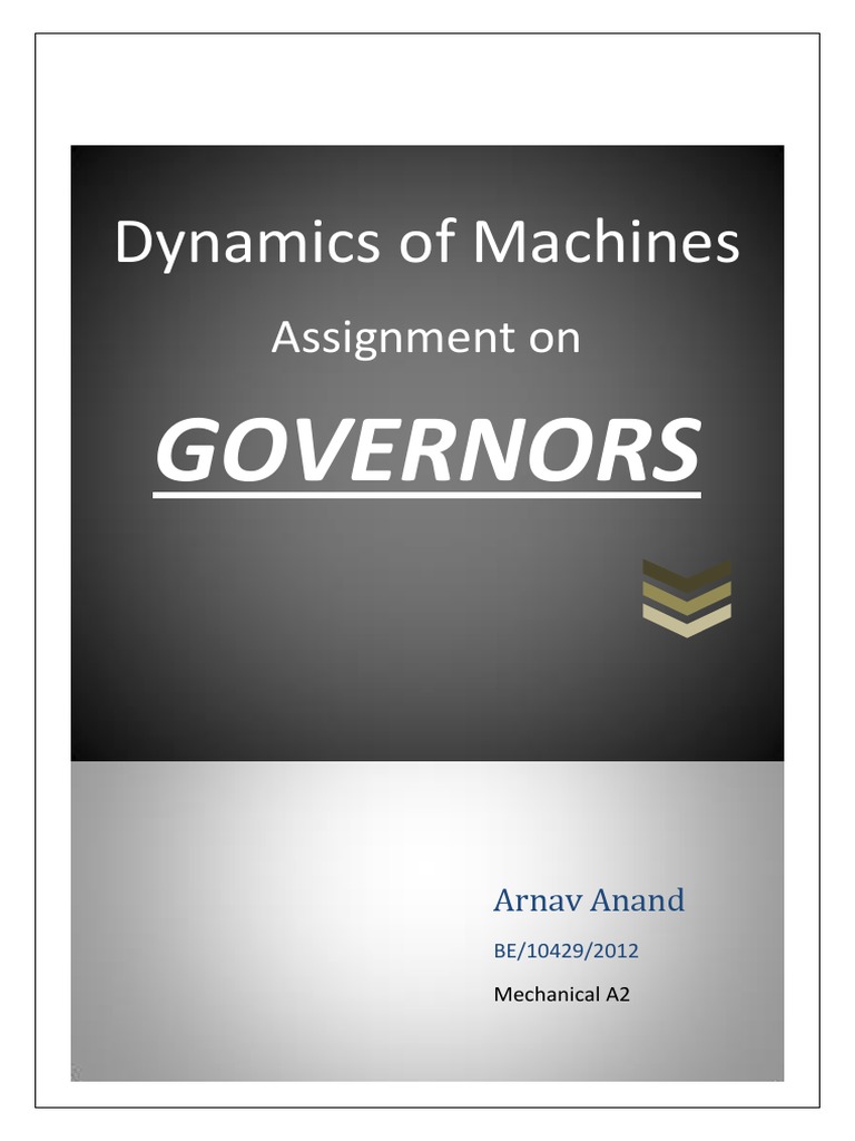 Dynamics of Machines: Assignment On | PDF | Force | Lever