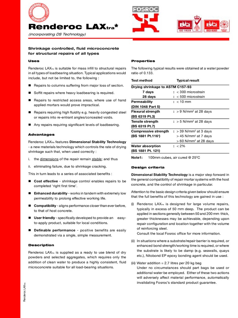 Renderoc LAX : Uses Properties | PDF | Casting (Metalworking ...