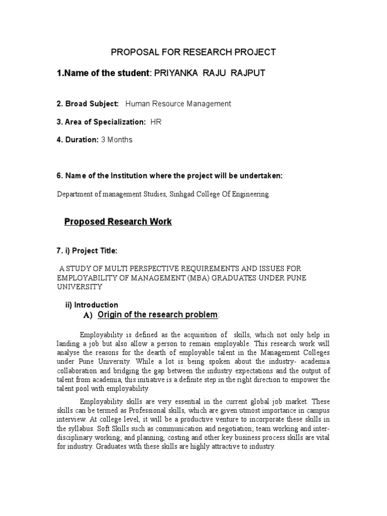 1.name of The Student: PRIYANKA RAJU RAJPUT: Proposal For Research ...