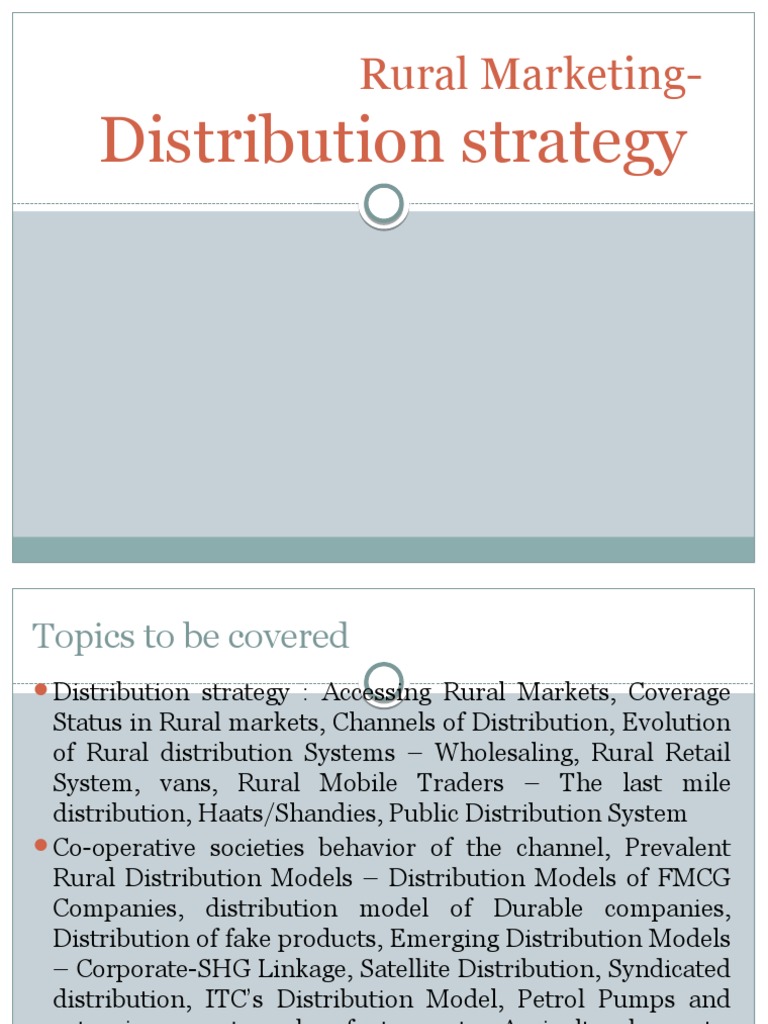 Rural Marketing Distribution Strategies | PDF | Retail | Industries
