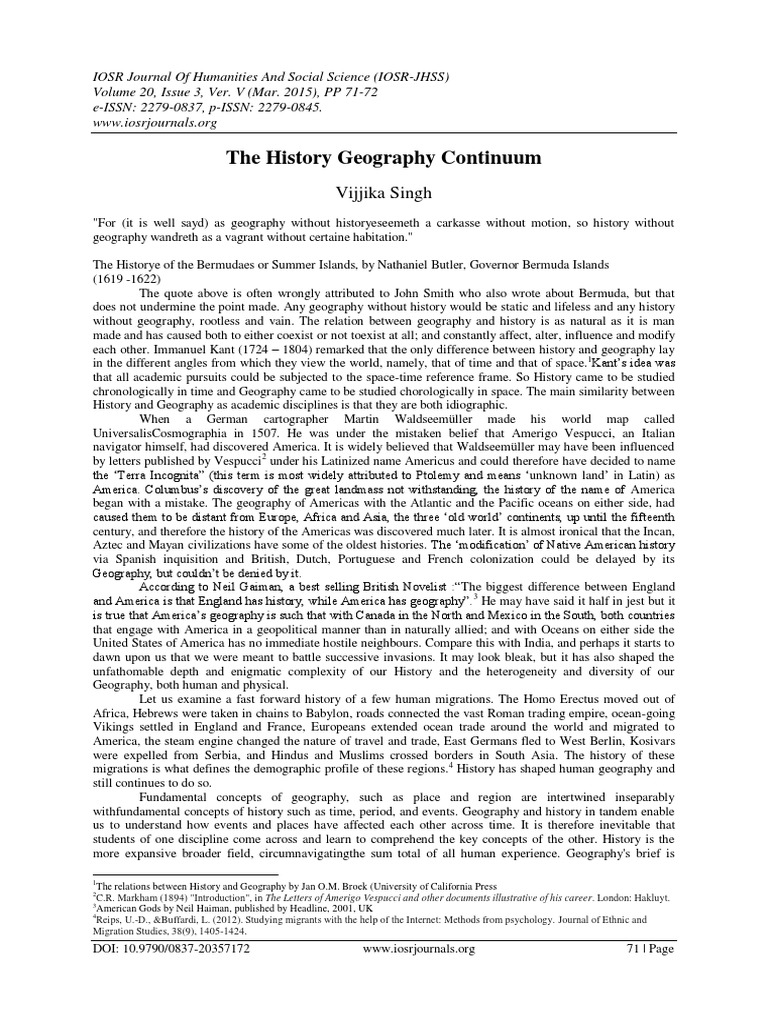 The History Geography Continuum | PDF | Geography | Americas