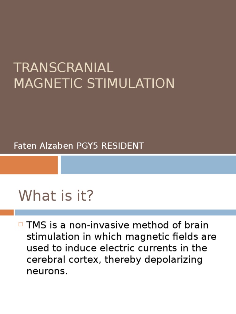 Transcranial Magnetic Stimulation Power Point | PDF | Major Depressive ...