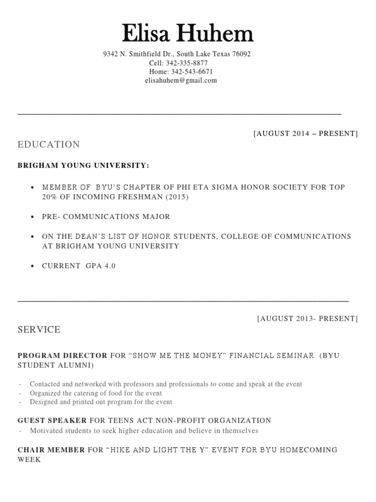 Elisa Huhem Resume | PDF