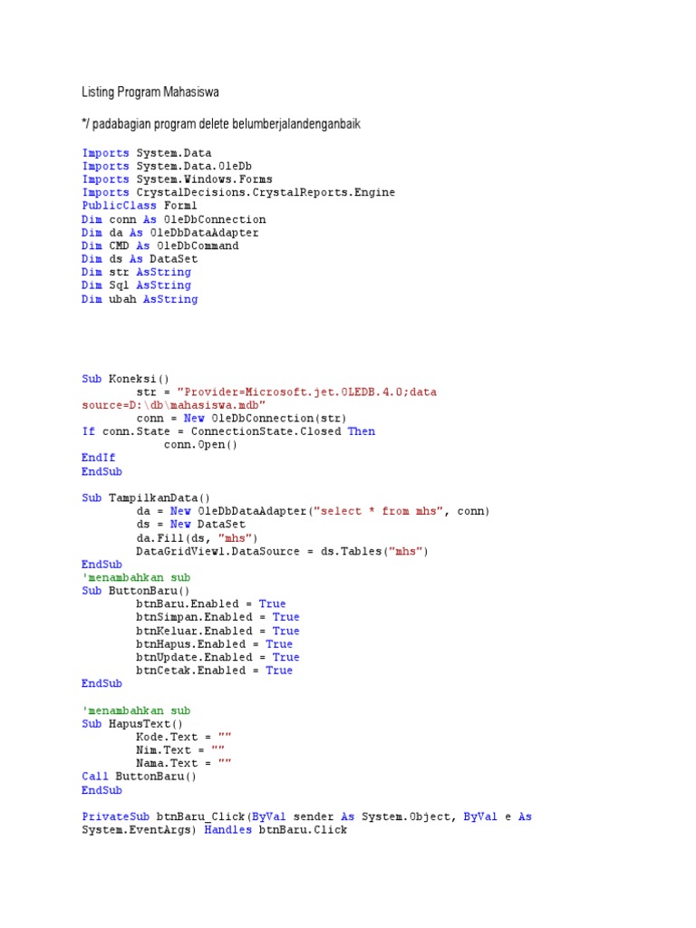 Student Program Management Code | PDF | Computers