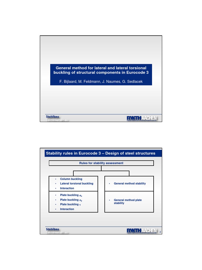 Eurocode 3: Lateral Torsional Buckling | PDF