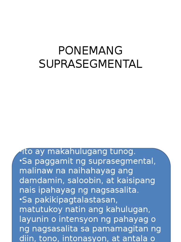 Ponemang Suprasegmental | PDF
