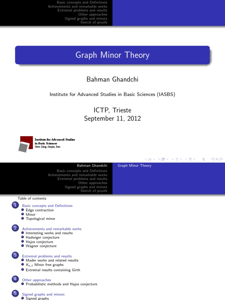 Graph Minor Theory | PDF | Conjecture | Vertex (Graph Theory)