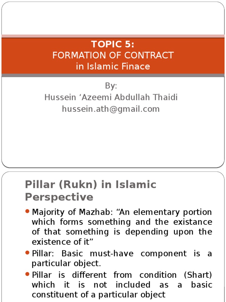 Formation of Contract in Islamic Finance | PDF | Offer And Acceptance ...