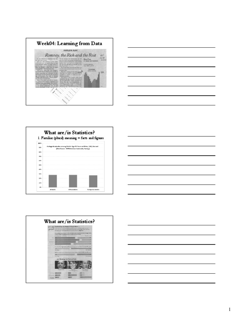 Week04 Learning From Data Handout | PDF | Survey Methodology | Statistics