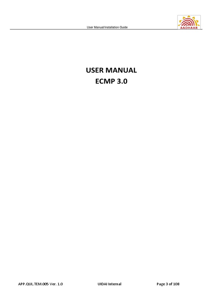 User Manual ECMP 3.0 | PDF | Identity Document | Biometrics