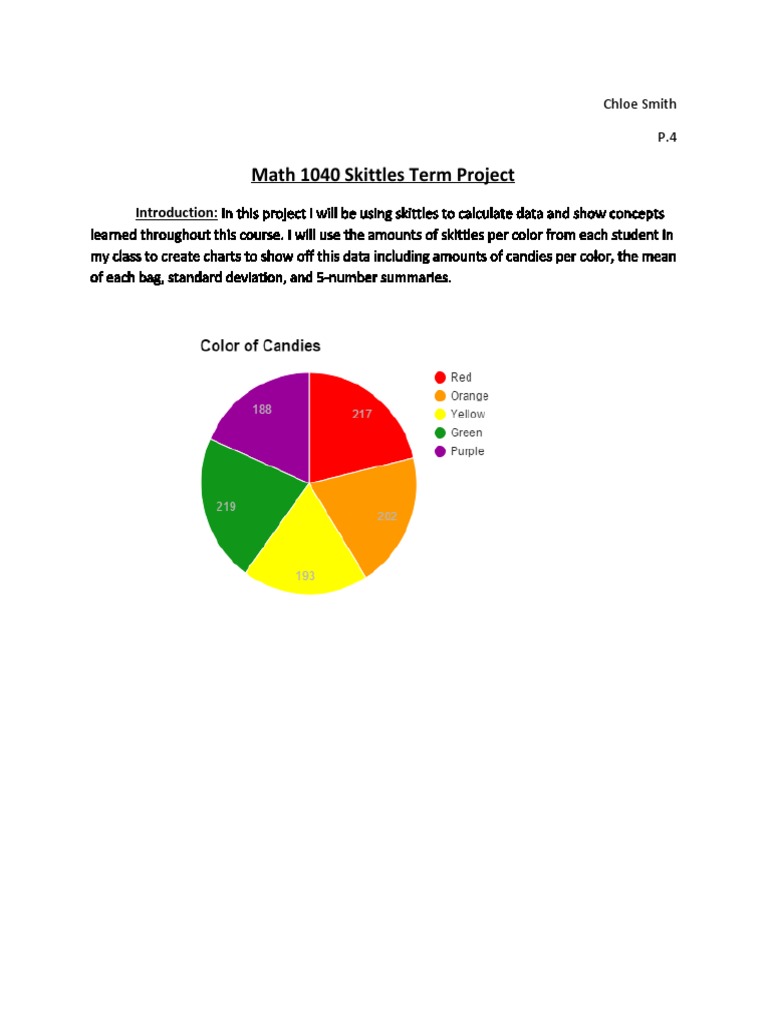 Skittles Data Analysis Project Results | PDF