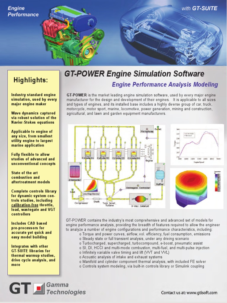 GT-POWER Engine Simulation Software: Highlights | PDF | Engines ...