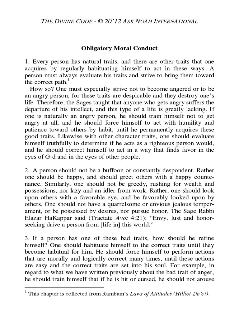 Excerpts From "The Divine Code" by Rabbi Moshe Weiner | PDF ...