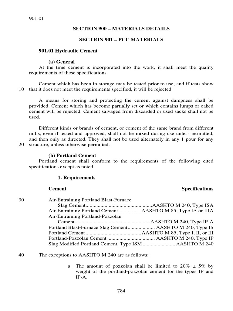 MORTH Section 900: Material Specifications | PDF | Fly Ash | Concrete