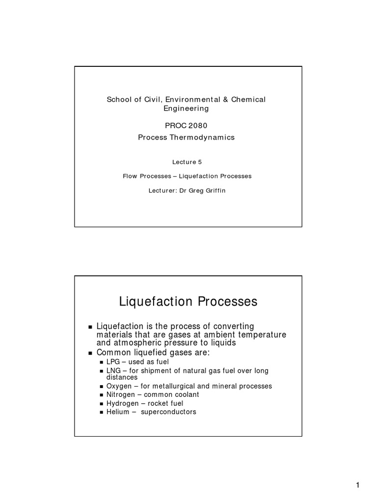 Liquefaction Processes in Thermodynamics | PDF | Natural Gas ...