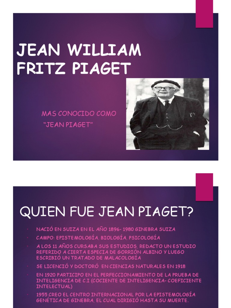 Exposicion Castellano Jean Piaget | PDF | Desarrollo cognitivo ...