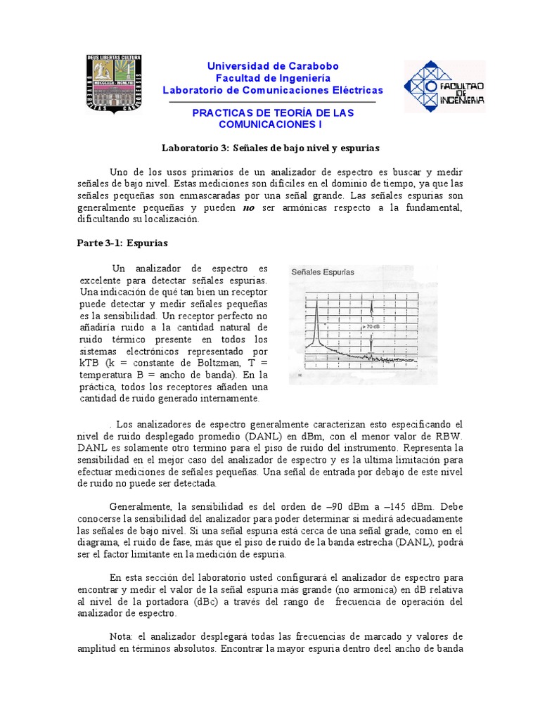 Señales de Bajo Nivel y Espurias en Análisis Espectral | PDF | Densidad ...