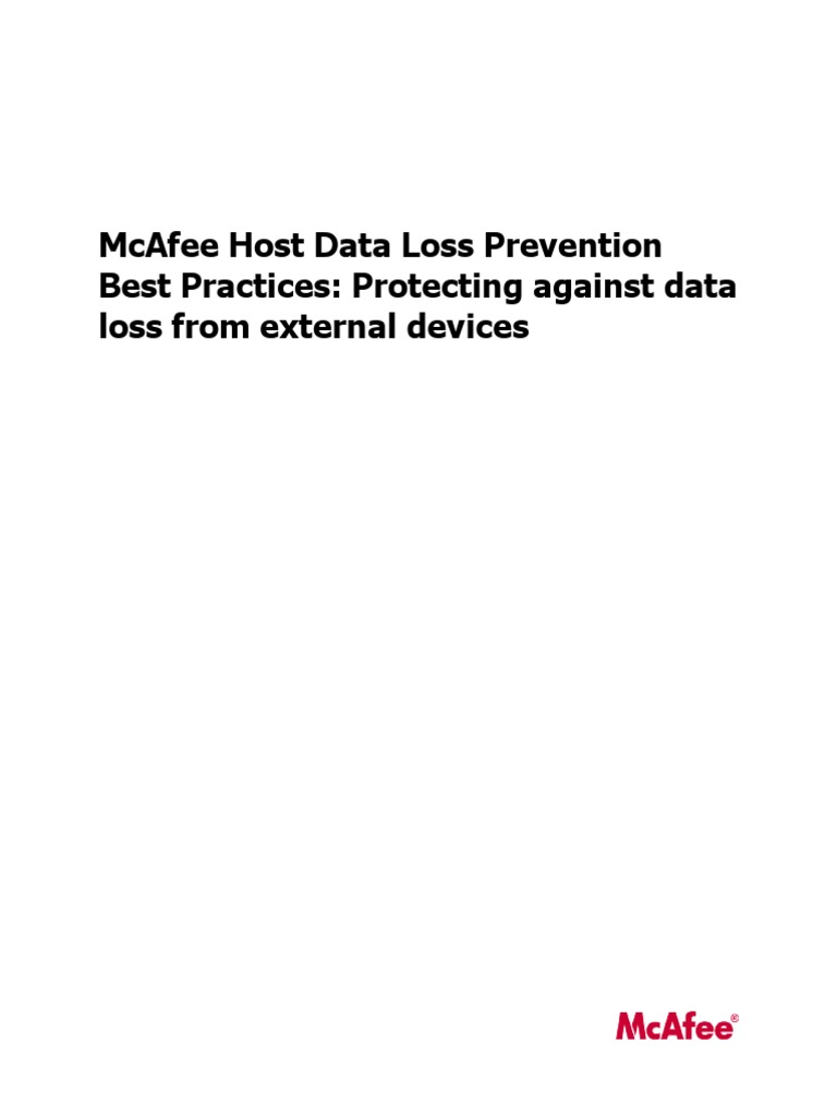 McAfee DLPe Device Control Best Practices | PDF | Usb Flash Drive ...