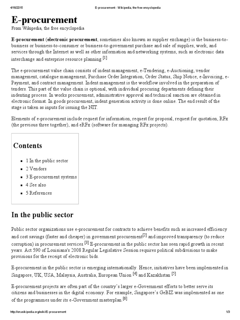 E Procurement PDF | PDF | Service Industries | Business