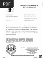 (NSOR) PA Child Abuse History Certification | PDF | Child Care | Justice
