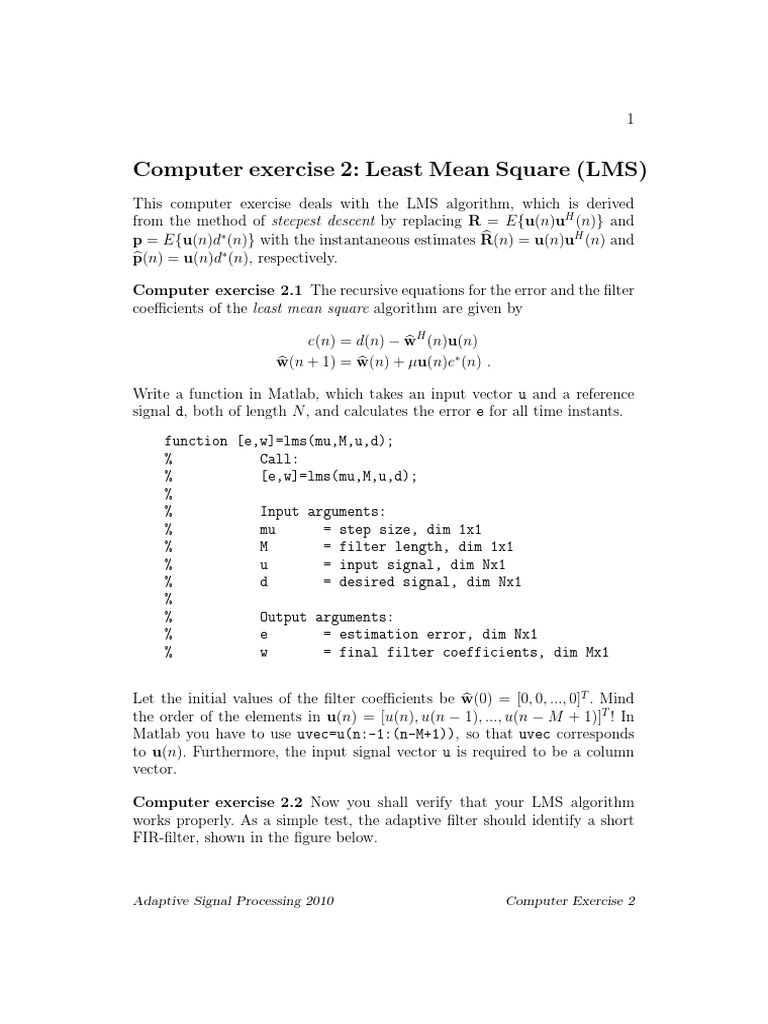 Sample Code Lms | PDF | Algorithms | Applied Mathematics