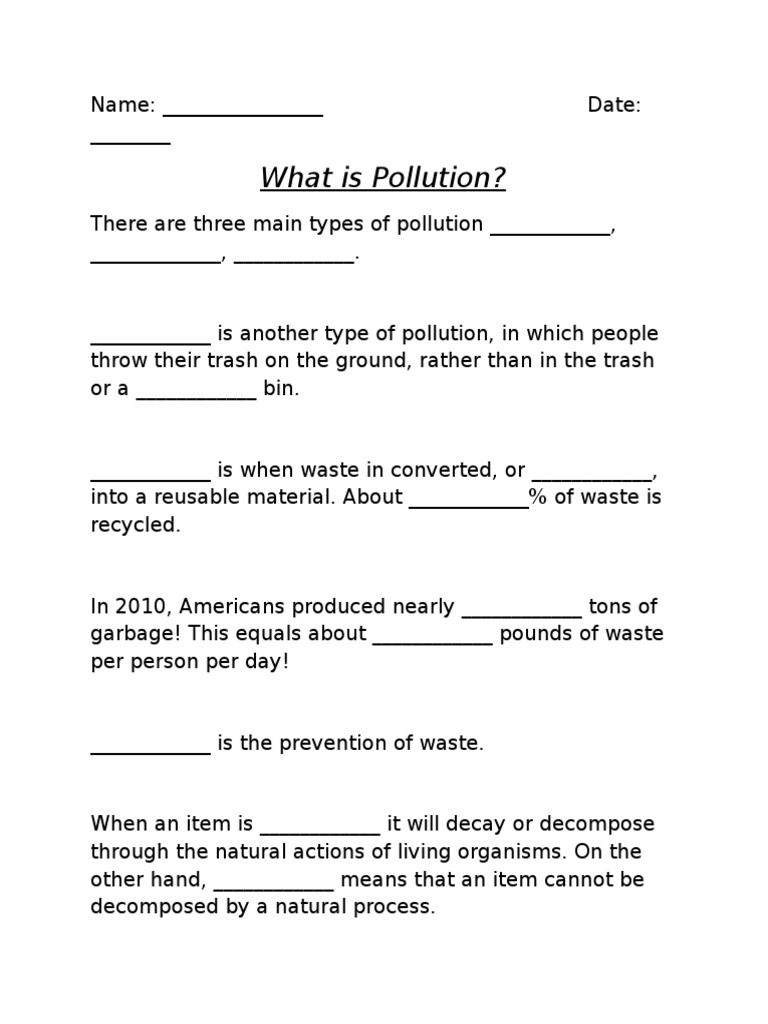 Pollution Guided Notes | PDF | Social Science