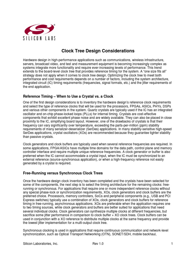 Clock Tree Design Considerations | Download Free PDF | Field ...