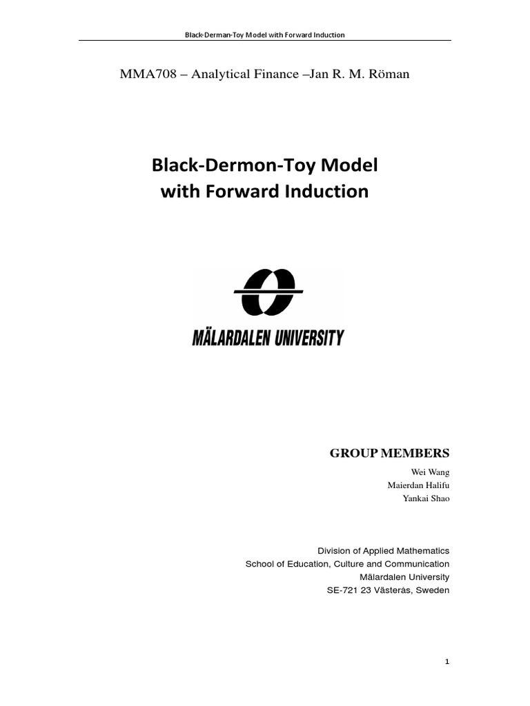 BDT Model With Forward Induction | PDF | Yield Curve | Yield (Finance)