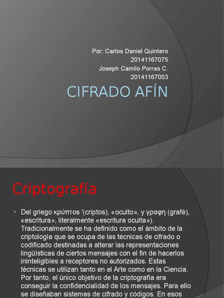 Cifrado Afín | PDF | Secreto | Criptografía