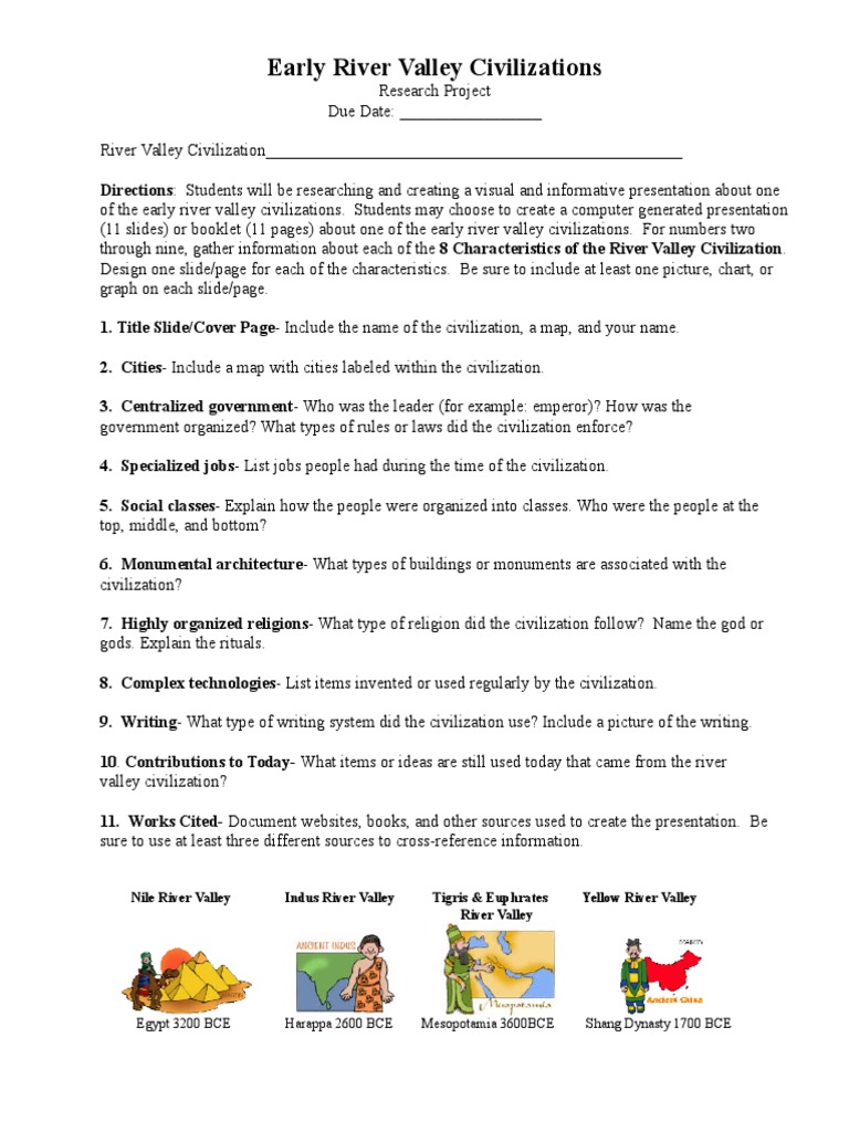 Early River Valley Civilizations Project | PDF